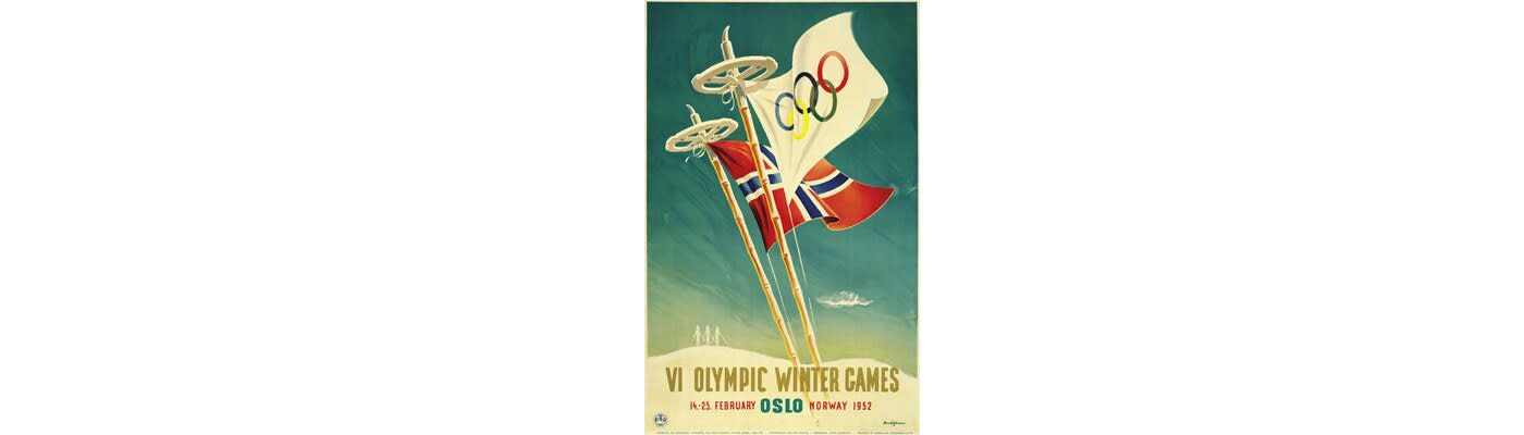 Oslo 1952 Olympic logo, poster design & look of the games
