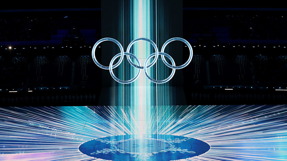 Beijing 2022 Opening Ceremony - breathtaking Ice Olympic Rings unveiled