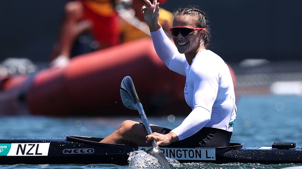 New Zealand’s Lisa Carrington wins women’s kayak single 500m for third ...