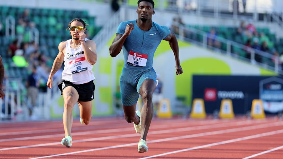 Fred Kerley wins men's 100m in stunning time at 2022 US track trials