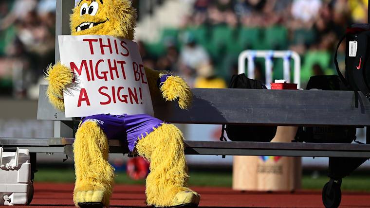 Legend the Bigfoot, mascot of the track and field World Athletics ...