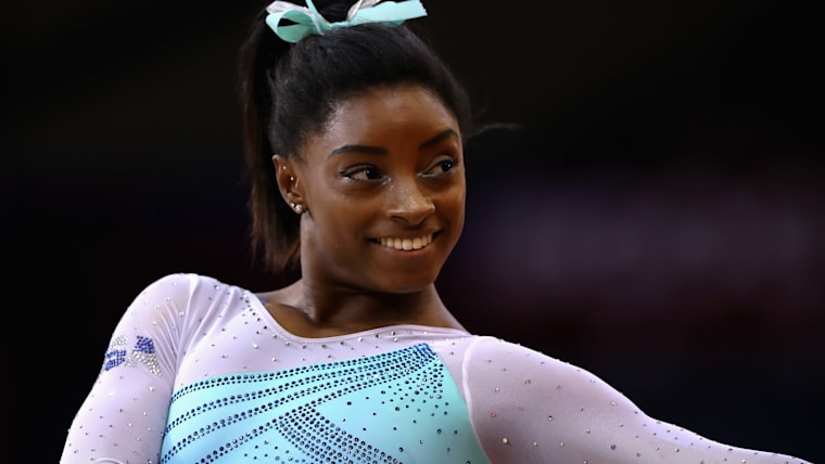 Simone Biles becomes first woman to win four World all-around titles in ...