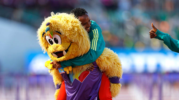 Legend the Bigfoot, mascot of the track and field World Athletics ...