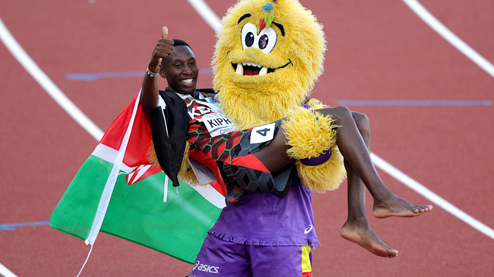 Legend the Bigfoot, mascot of the track and field World Athletics ...