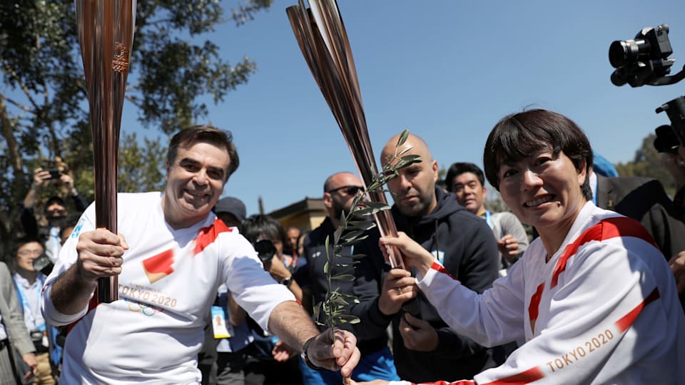 Olympic torch lighting ceremony in Greece