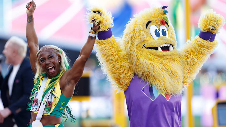 Legend the Bigfoot, mascot of the track and field World Athletics ...