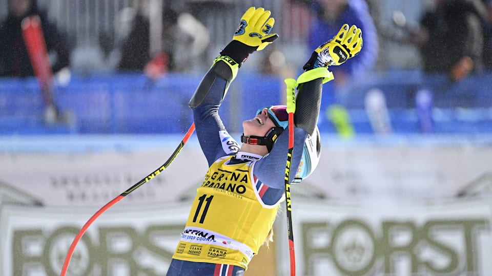 Alpine skiing: Ragnhild Mowinckel wins Cortina d'Ampezzo Super G as ...