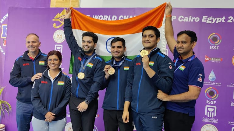 ISSF World Championship 2022: Indian men’s 10m air rifle team wins gold ...