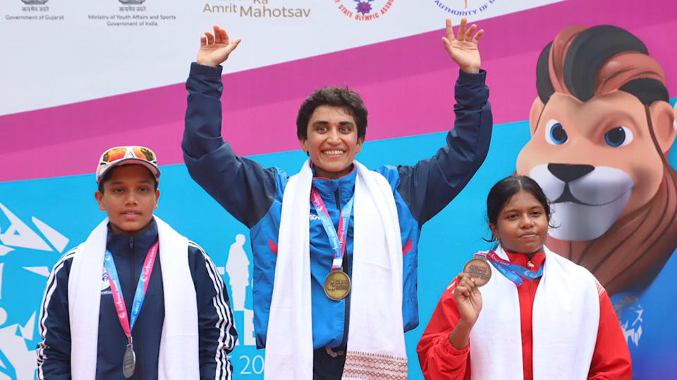 National Games 2022: Pragnya Mohan wins gold in triathlon - get results