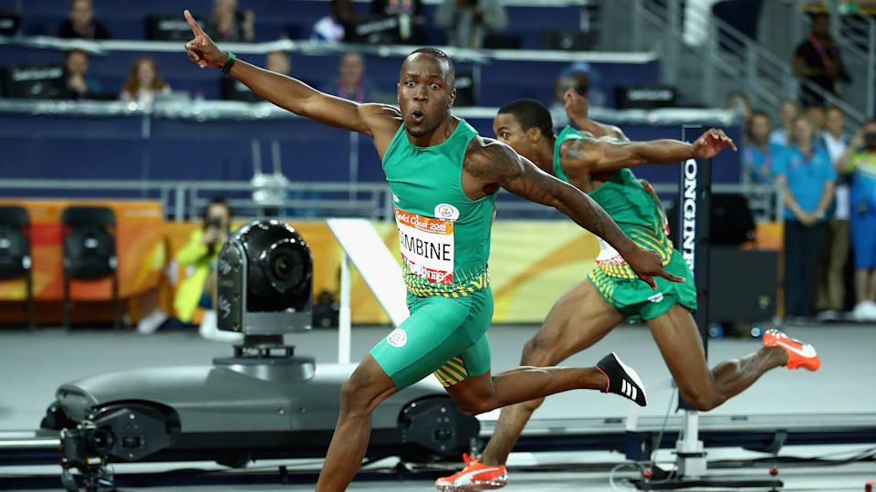 Akani Simbine at the Gold Coast 2018 Commonwealth