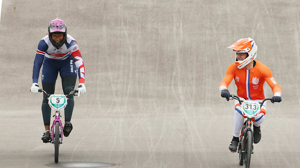 Netherlands' Niek Kimmann rides to glorious gold in men's BMX racing