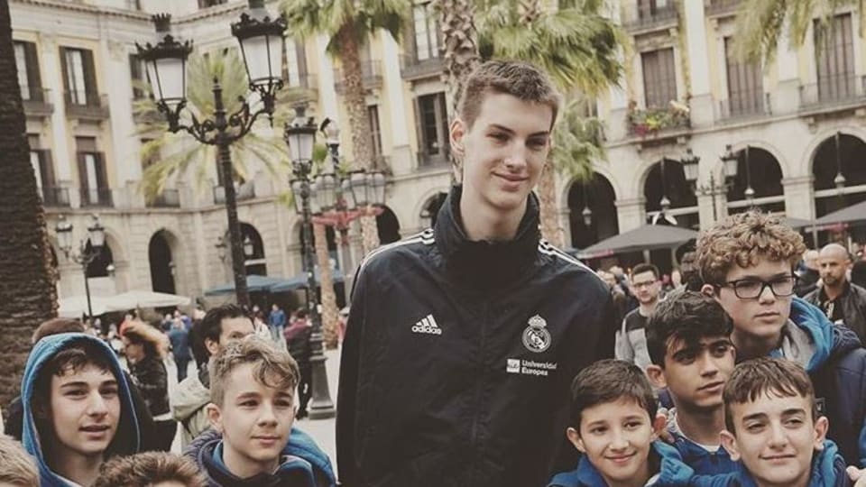 Olivier Rioux is 13 years old, 2.18m tall, and has been playing for ...
