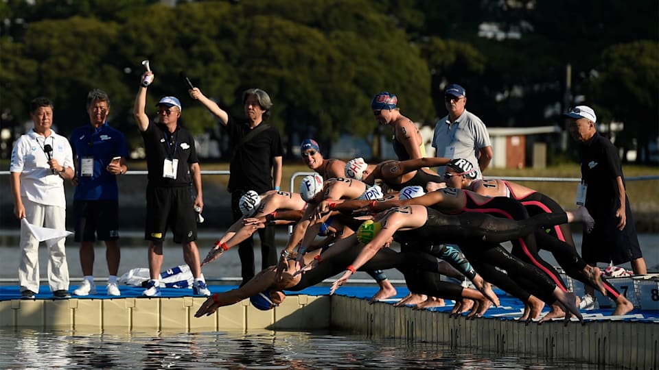 Marathon swimmers test out Tokyo’s stunning setting - Olympic News