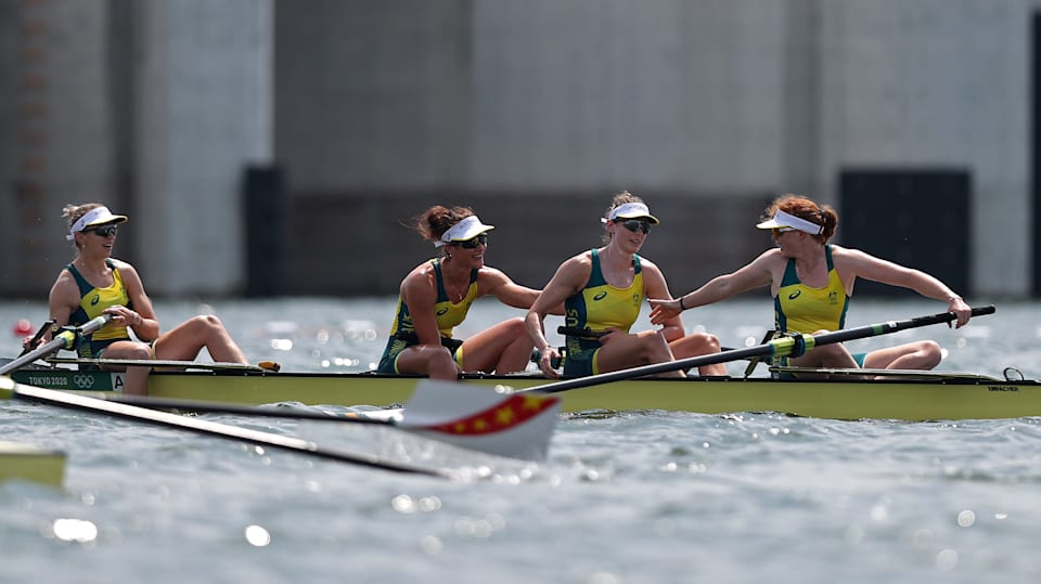 Australia storm home to win rowing gold in women's four final