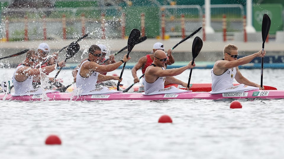 Germany fight back to win canoe sprint men's K4 500m gold
