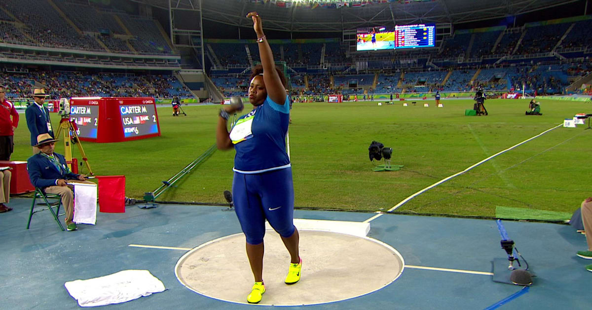 Carter creates USA history by winning first Olympic Women's Shot Put gold