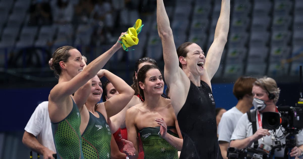 Australia wins women’s 4x100m medley relay in Olympic record