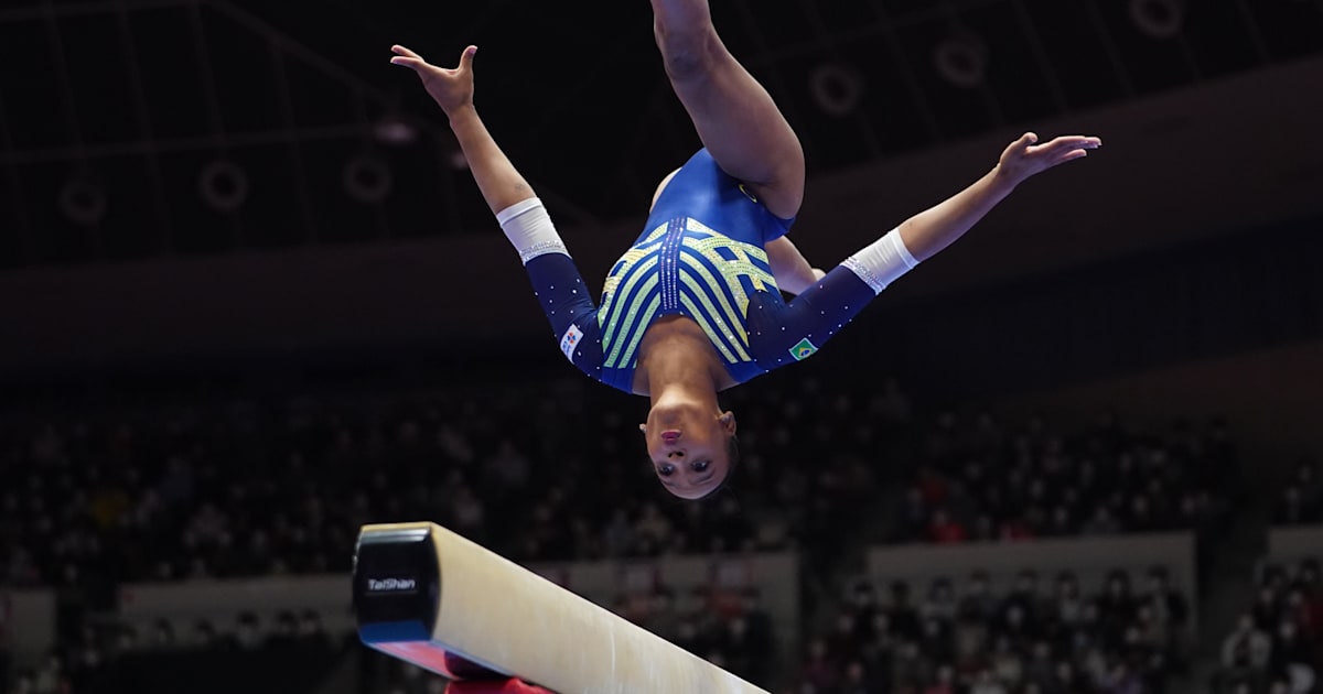 Olympic champion Rebeca Andrade makes stunning 2022 international debut ...