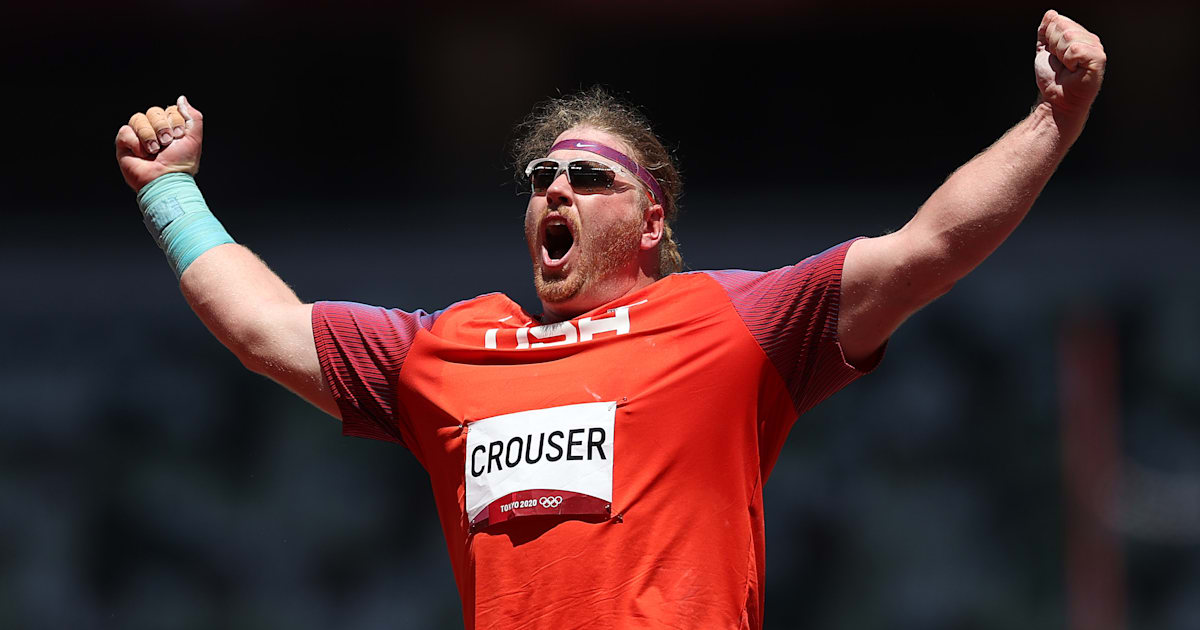 Ryan Crouser smashes Olympic record to win men’s shot put gold