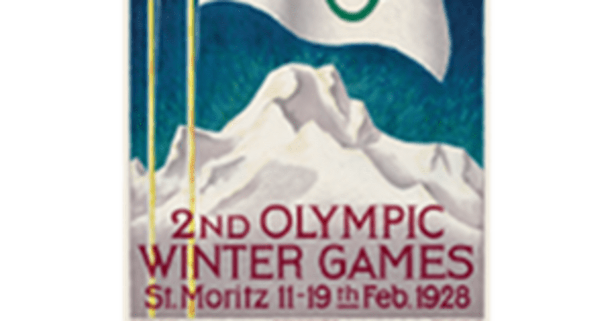 St. Moritz 1928 Olympic logo, poster design & look of the games