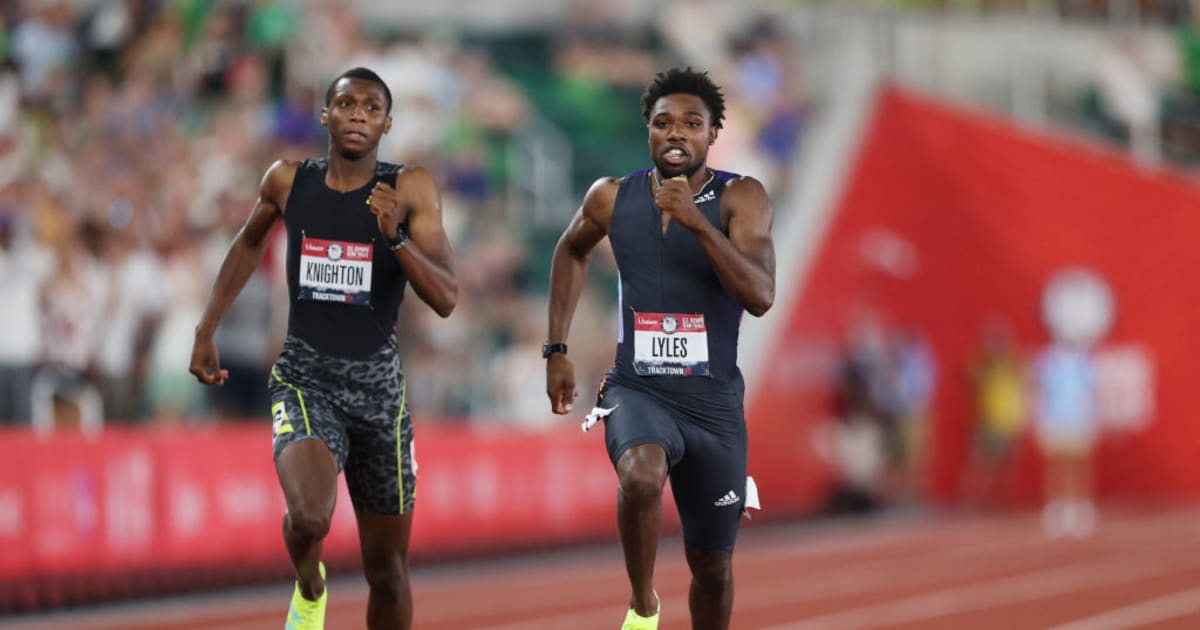 Jerome Blake stuns Erriyon Knighton and Noah Lyles in the 100m at the ...