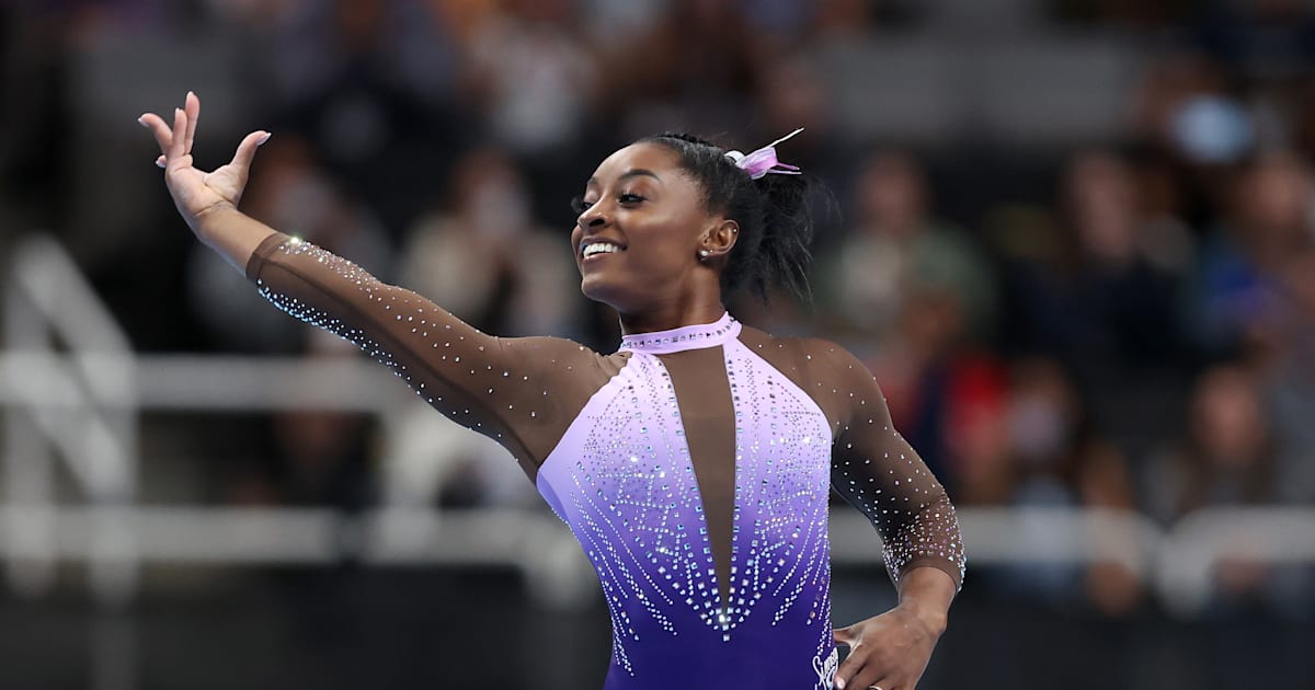 Artistic Gymnastics: Simone Biles halfway to record eighth title at the ...