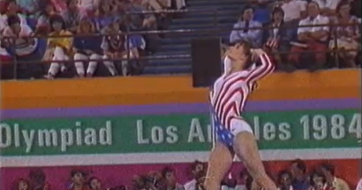 U.S. women compete on floor at Los Angeles 1984