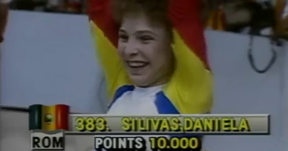 Romania performs on the balance beam at the 1988 Olympic Games