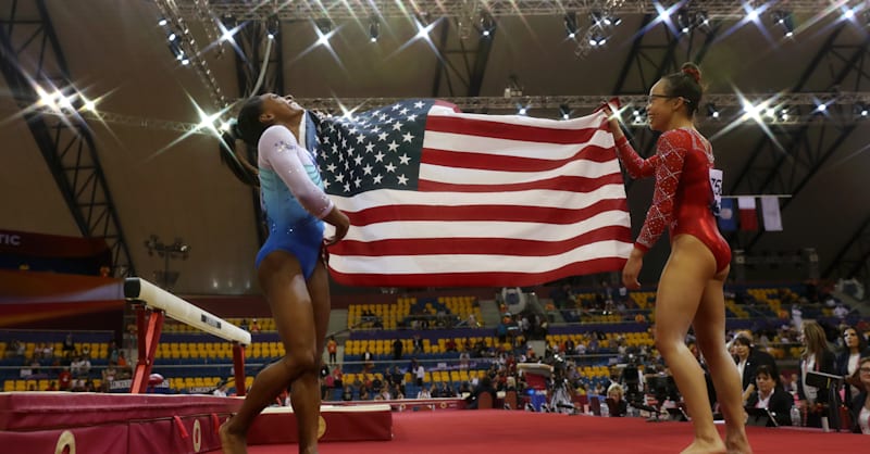 Simone Biles becomes first woman to win four World all-around titles in ...